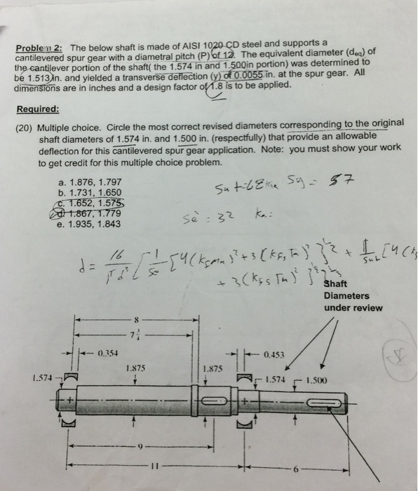 Solved The below shaft is made of AISi 1020 CD steel and | Chegg.com