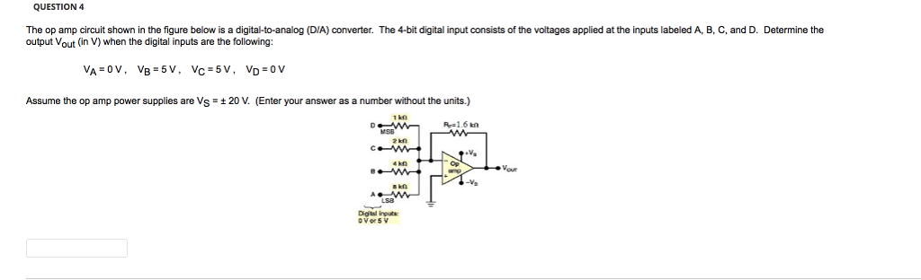 Solved QUESTION 4 The op amp circuit shown in the figure | Chegg.com