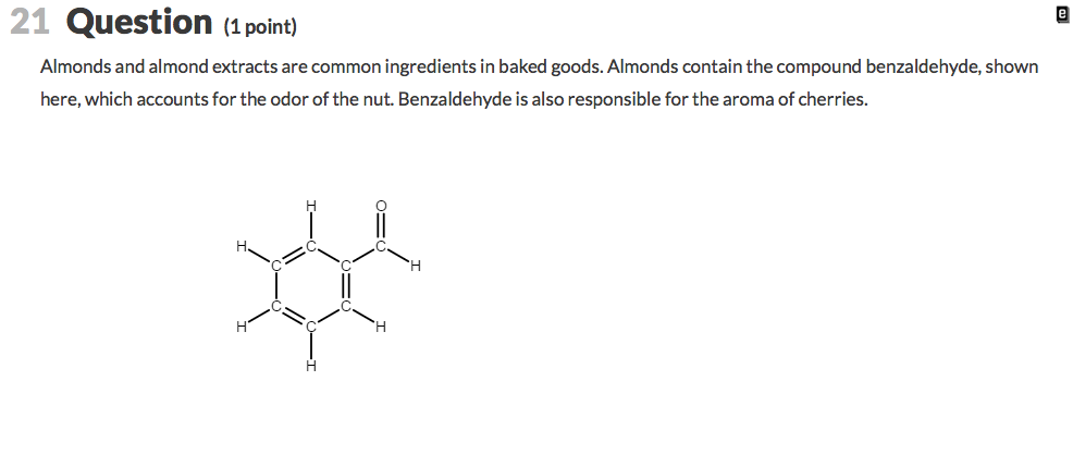Solved 21 Question ( point) Almonds and almond extracts are | Chegg.com