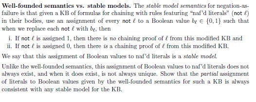 Well-founded semantics vs. stable models. The stable | Chegg.com