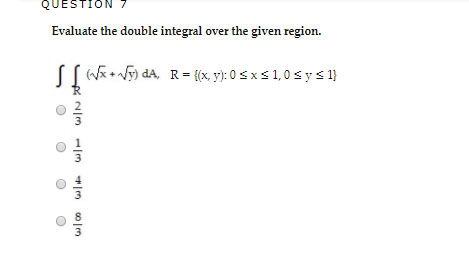 Solved Evaluate the double integral over the given region 2 | Chegg.com