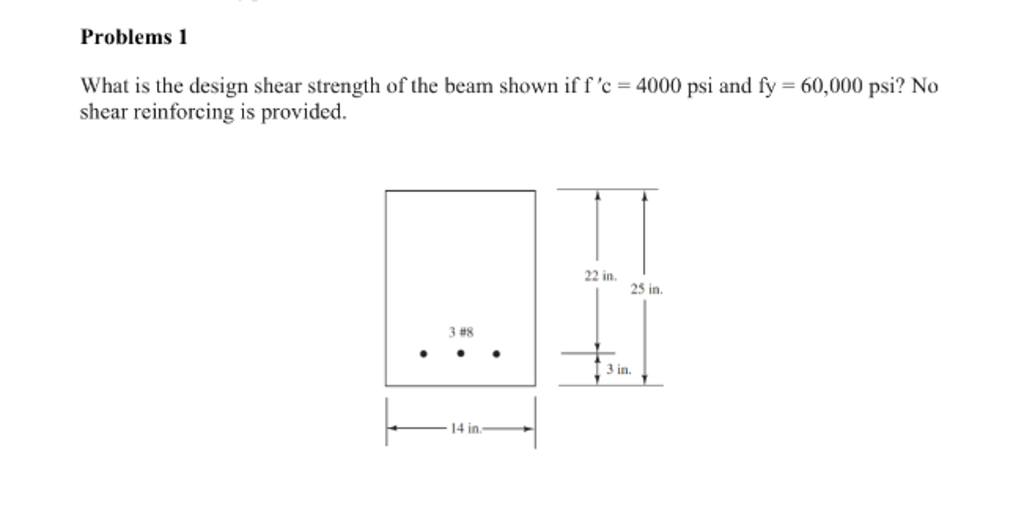 Solved What is the design shear strength of the beam shown | Chegg.com