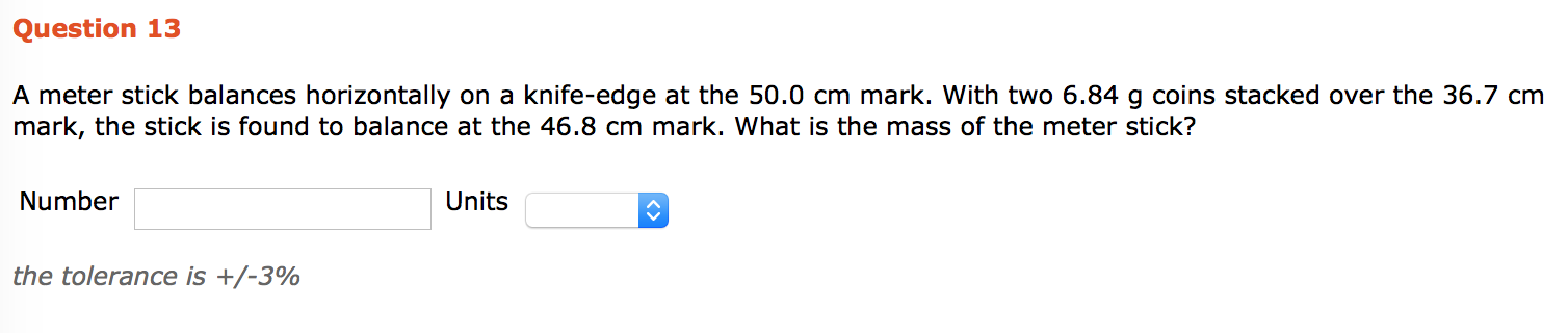 Solved A meter stick balances horizontally on a Knife-edge | Chegg.com