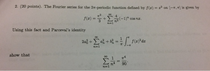 Solved The Fourier series for the 2 pi -periodic function | Chegg.com