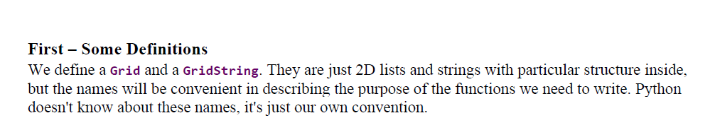 Solved First - Some Definitions We define a Grid and a | Chegg.com