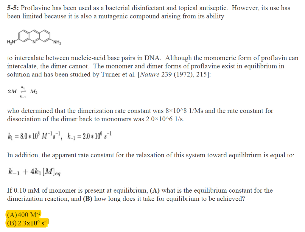 Solved 5-5: Proflavine has been used as a bacterial | Chegg.com