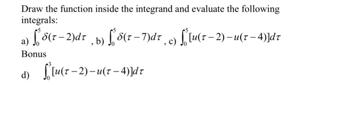 Solved Draw the function inside the integrand and evaluate | Chegg.com