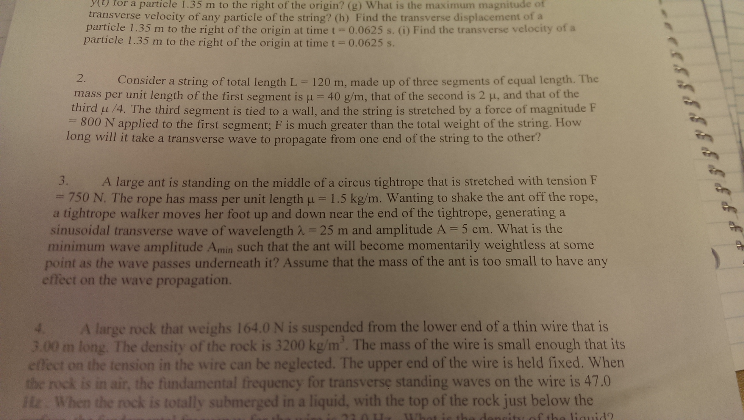 Consider a string of total length L = 120 m, made up | Chegg.com