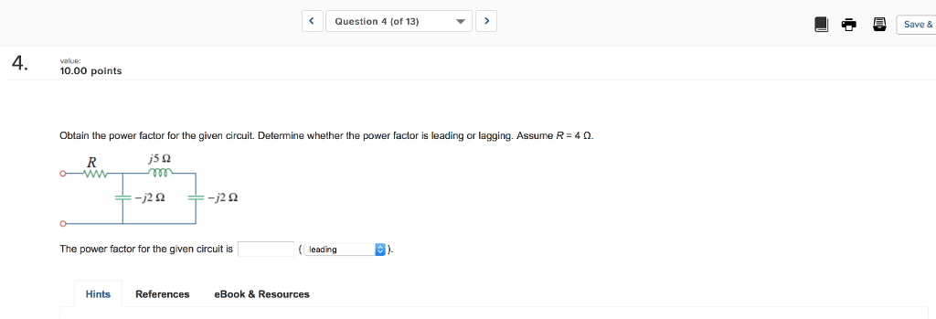 Solved Question 4 (of 13) Save & 10.00 points Obtain the | Chegg.com