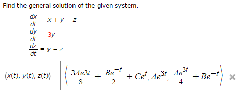 Solved Find the general solution of the given system. | Chegg.com