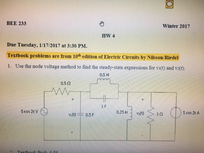 Solved Use the node voltage method to find the steady-state | Chegg.com