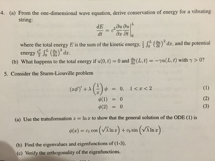 Solved From the one-dimensional wave equation, derive | Chegg.com