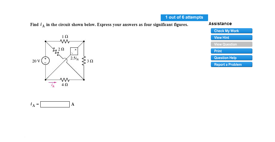 Solved Find i_A in the circuit shown below. Express your | Chegg.com
