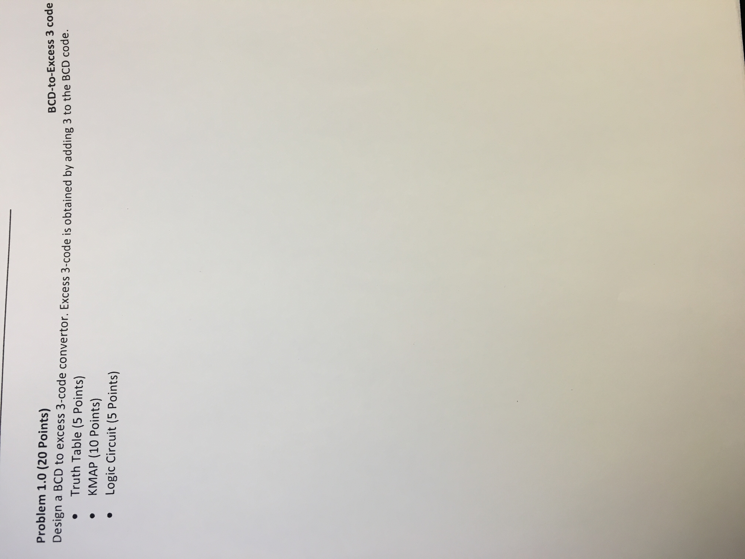 Solved Design A Bcd To Excess 3 Code Convertor Excess 3 Chegg