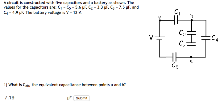 Solved 4. What is Q2, the charge on C2? 6. What is V4, | Chegg.com