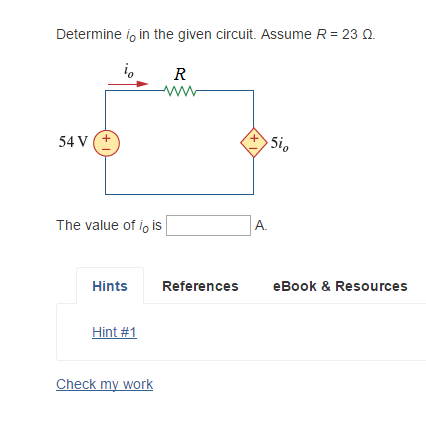 Solved Determine i_0 in the given circuit. Assume R = 23 | Chegg.com