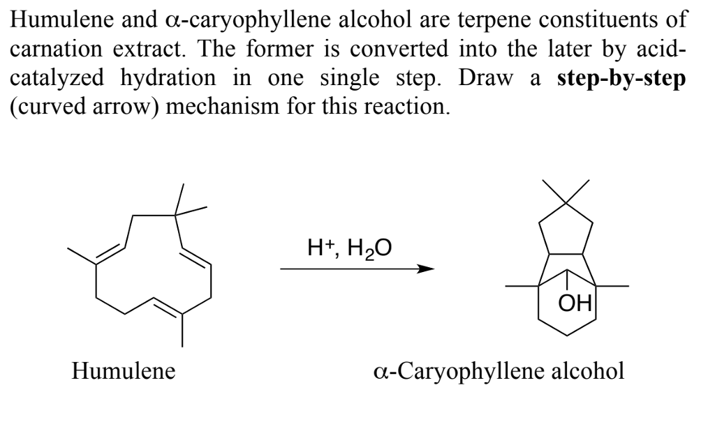 Solved Humulene and o-caryophyllene alcohol are terpene | Chegg.com