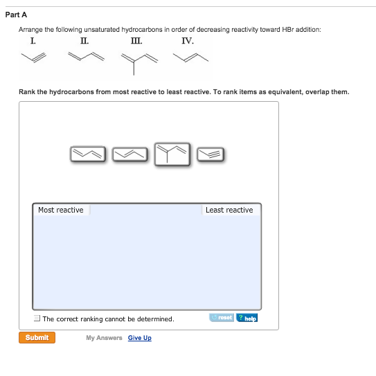 Solved Arrange the following unsaturated hydrocarbons in | Chegg.com