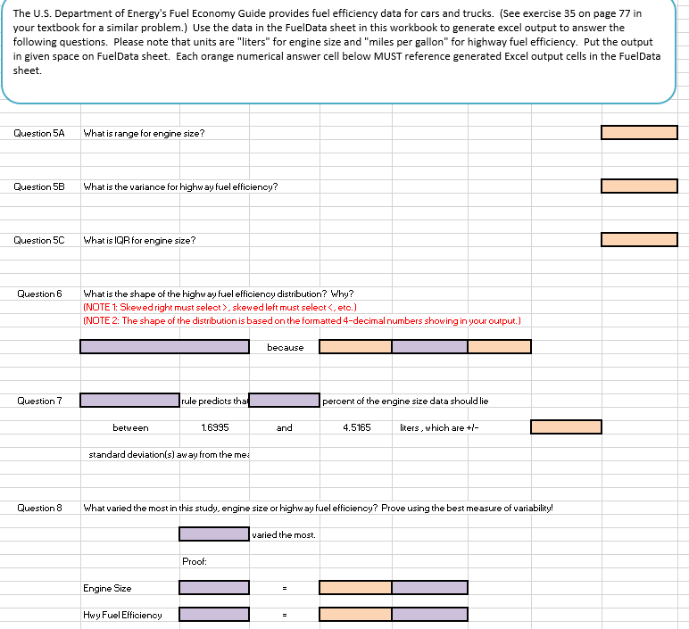 Solved The U.S. Department of Energy's Fuel Economy Guide | Chegg.com
