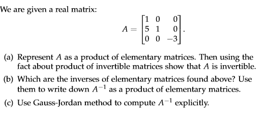 Solved We are given a real matrix: A=15 1 0 0 0-3 (a) | Chegg.com