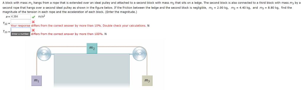 Solved A block with mass m1 hangs rom a rope that is | Chegg.com