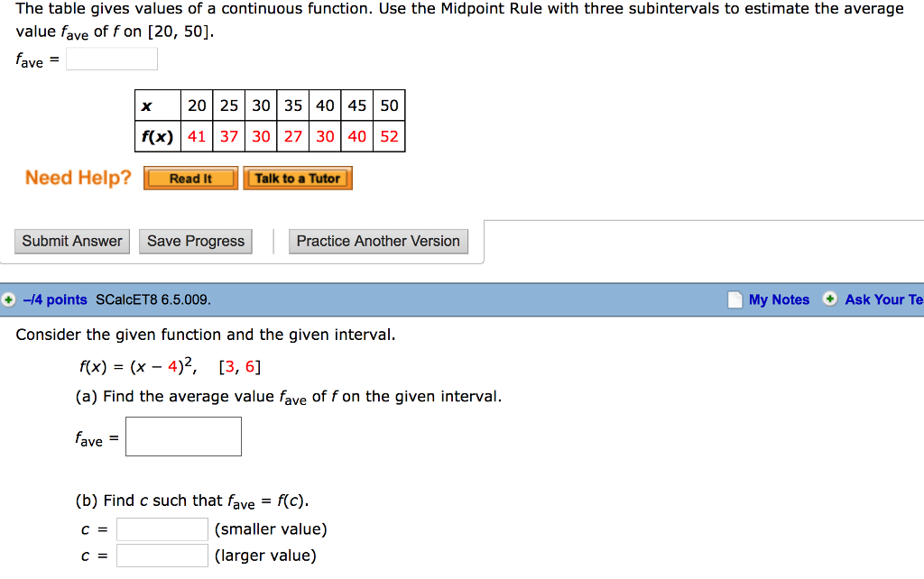 Solved The Table Gives Values Of A Continuous Function Use 