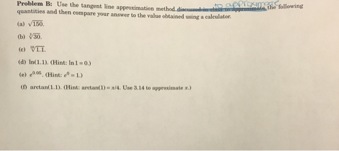 Solved Use the tangent line approximation method the | Chegg.com