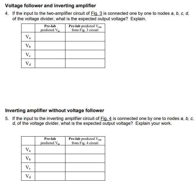 Solved Voltage follower and inverting amplifier 4. If the | Chegg.com