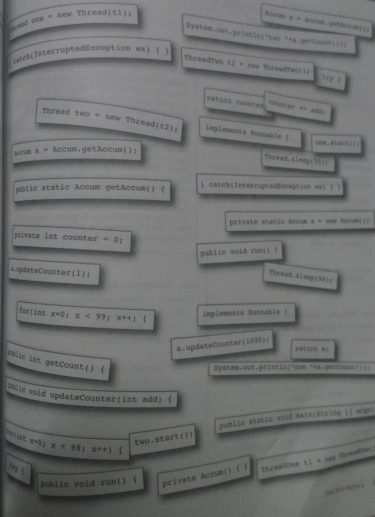 Solved A working Java program is scramble up on the you a | Chegg.com