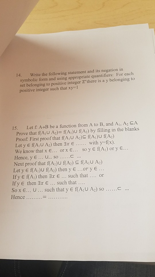 Solved 14. Write the following statement and its negation in | Chegg.com