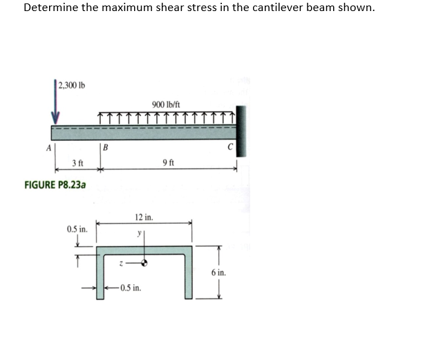 Solved Determine the maximum shear stress in the cantilever | Chegg.com