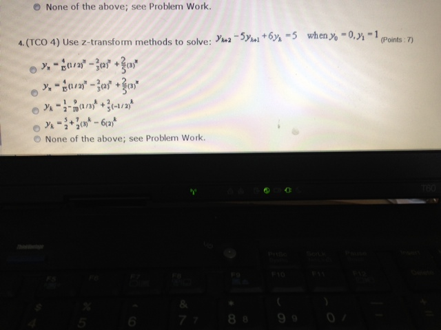 Solved Use z-transform methods to solve:Yk+2 -5yk+1+6yk-5 | Chegg.com