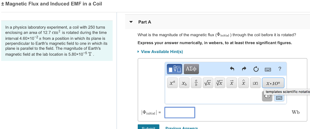 Solved ± Magnetic Flux and Induced EMF in a Coil Part A In | Chegg.com