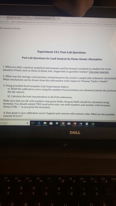 Solved 40 cotrections 318docx Experiment 243: Post-Lab | Chegg.com
