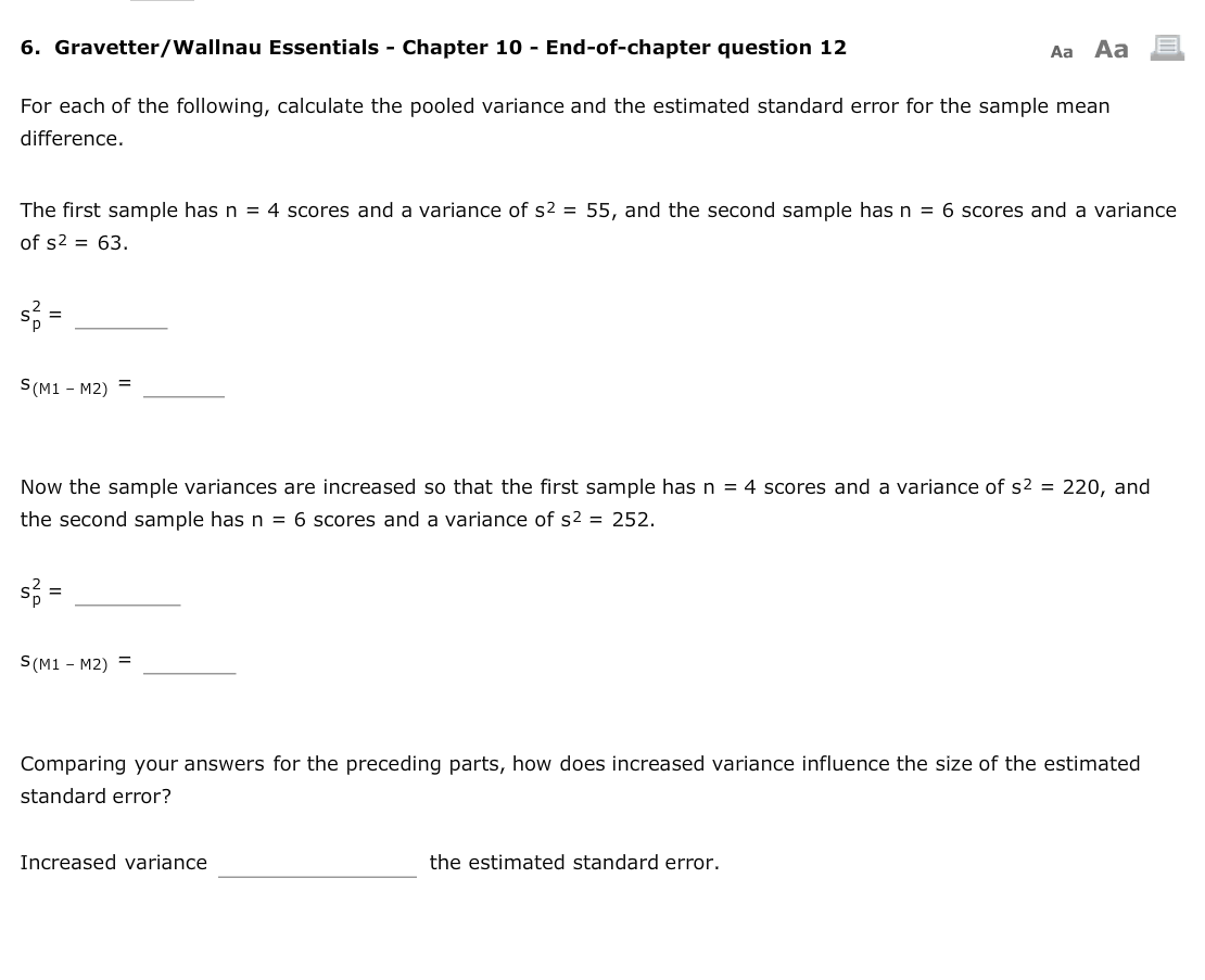 Solved For each of the following, calculate the pooled | Chegg.com