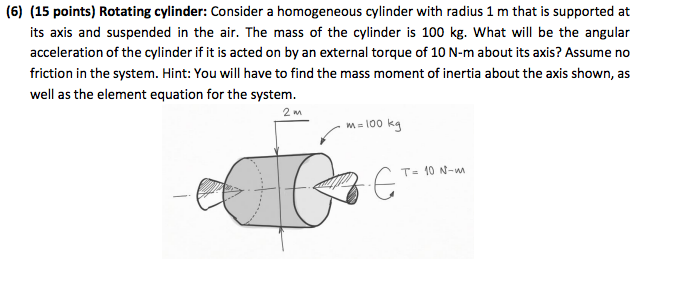 Solved Rotating cylinder: Consider a homogeneous cylinder | Chegg.com
