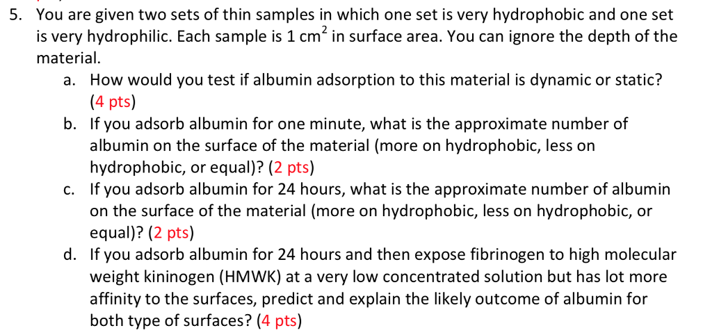 Solved 5. You are given two sets of thin samples in which | Chegg.com
