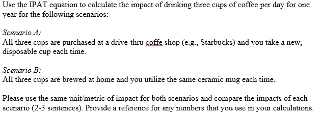 Use the IPAT equation to calculate the impact of | Chegg.com