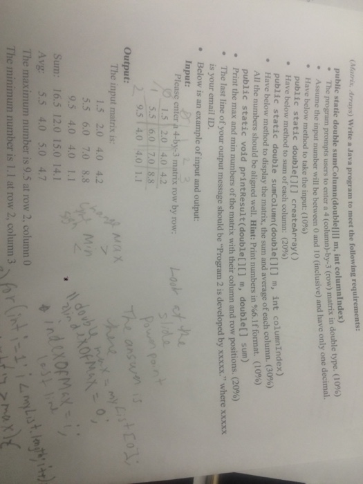 Solved The program prompts users to enter a 4 (column)-by-3 | Chegg.com