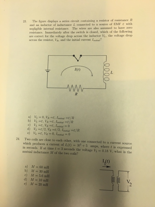 Solved The figure displays a series circuit containing a | Chegg.com