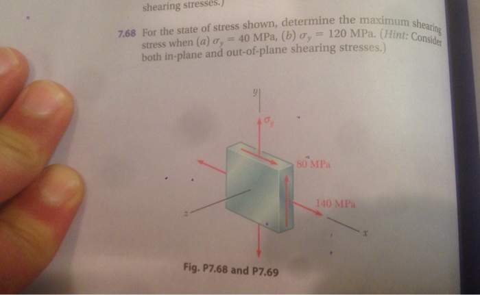 Solved For the state of stress shown, determine the maximum | Chegg.com