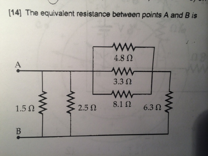 Solved: [14] The Equivalent Resistance Between Point A And... | Chegg.com