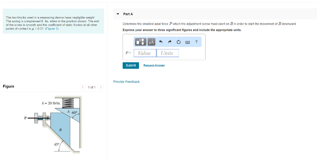 Solved Part A The two blocks used in a measuring device have | Chegg.com