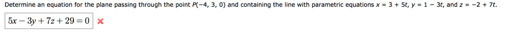 Solved Determine An Equation For The Plane Passing Through