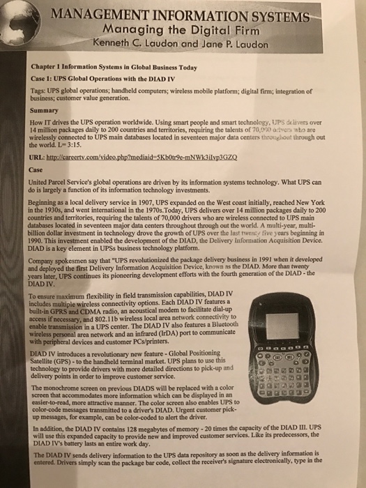 Solved Hi this is a case study for mis ( UPS global | Chegg.com