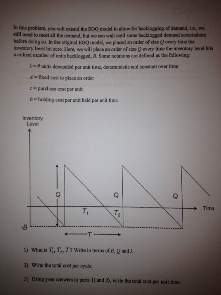 Solved In this problem, you will extend the EoQ model to | Chegg.com