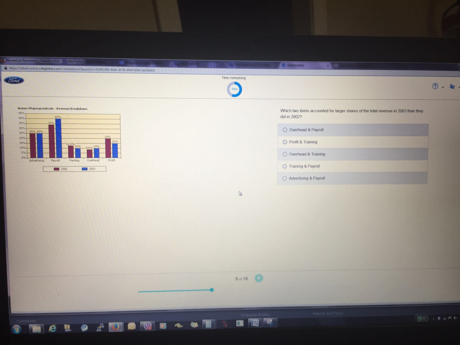 Solved Numerical reasoning TalentCentral Mozilla Firefox a | Chegg.com