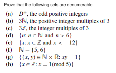 Solved Prove that the following sets are denumerable. (a) | Chegg.com