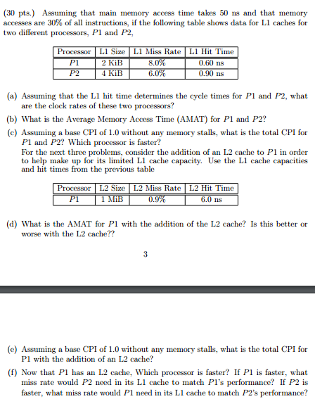 Solved Assuming That Main Memory Access Time Takes 50 Ns And 