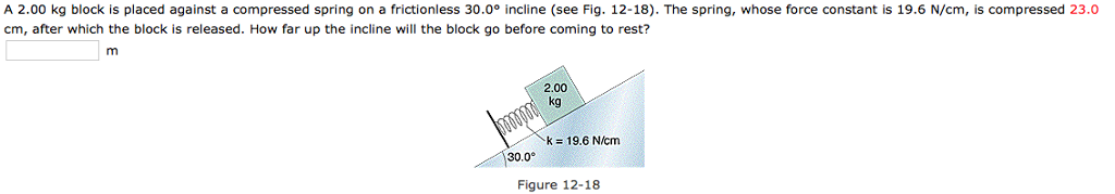 Solved A 2.00 kg block is placed against a compressed spring | Chegg.com